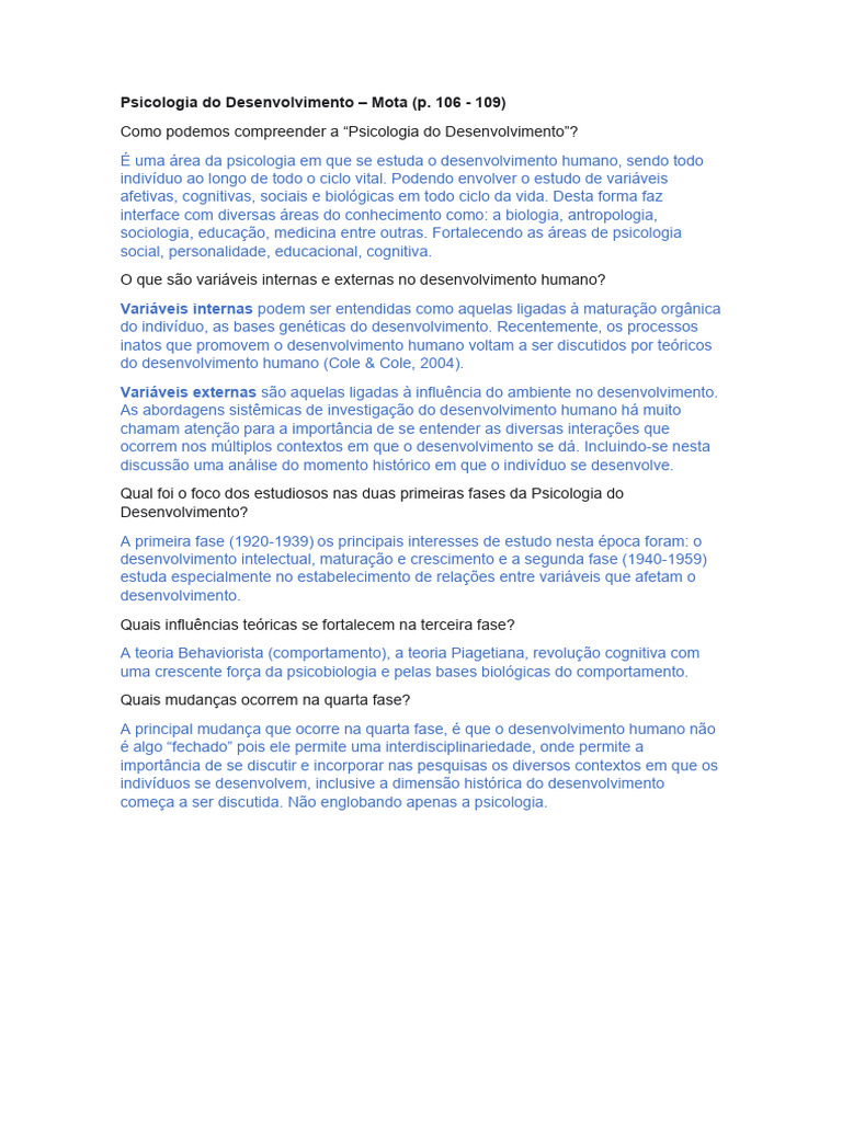 Psicologia Do Desenvolvimento | PDF