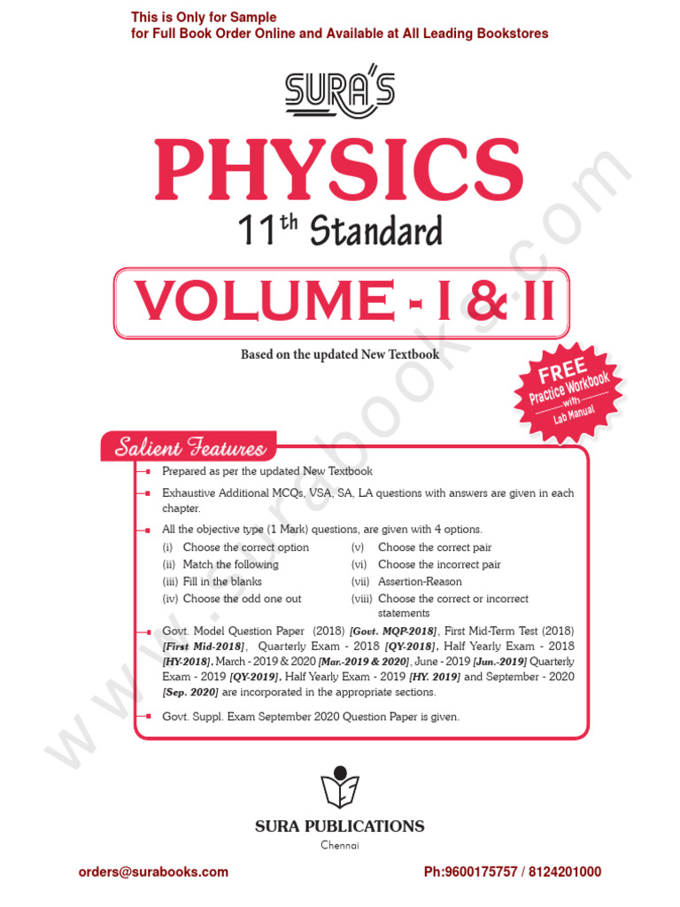 8AB437 Suras 11thstd Physics Sample em 2021 22 | PDF | Electron | Physics