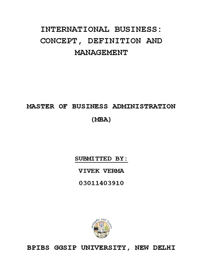 IB Definition Concepts and Management | PDF