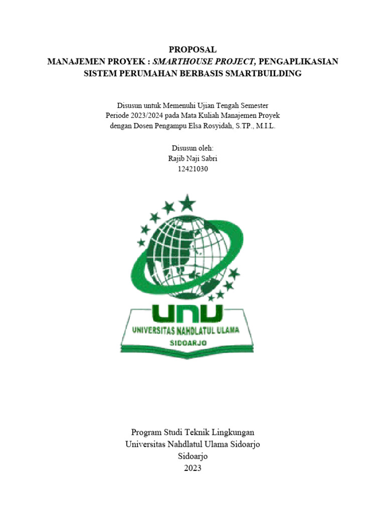 Smarthouse Project: Proposal Manajemen Proyek Perumahan Berbasis ...