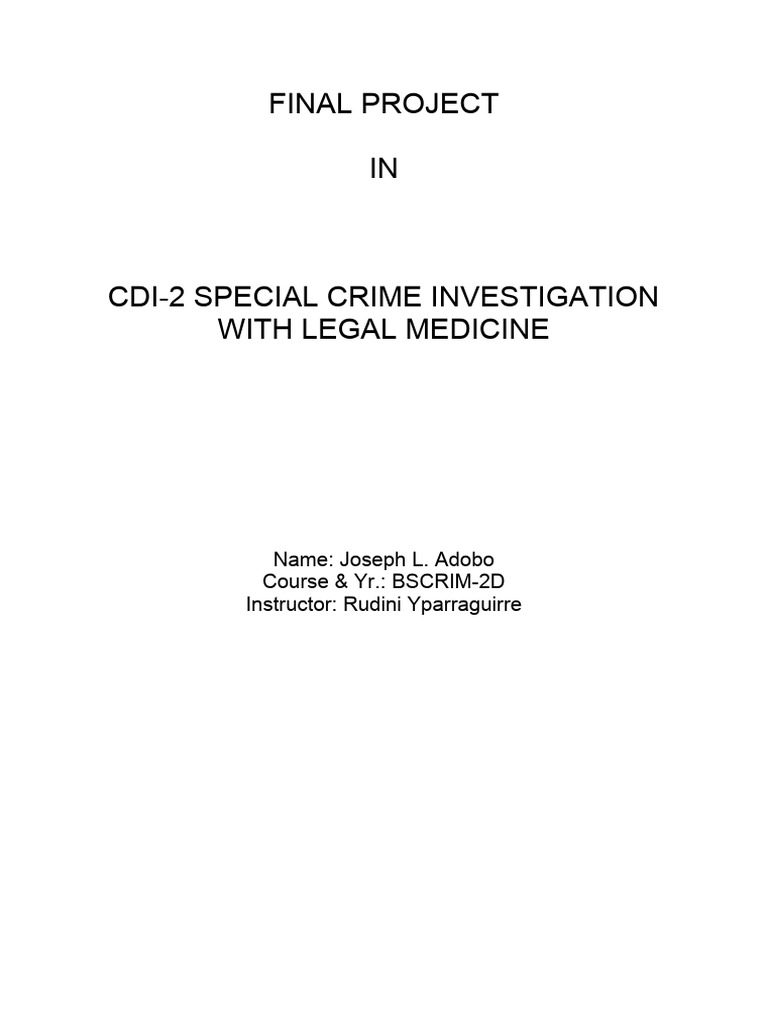 CDI2 FInal Project | PDF | Crimes | Crime & Violence