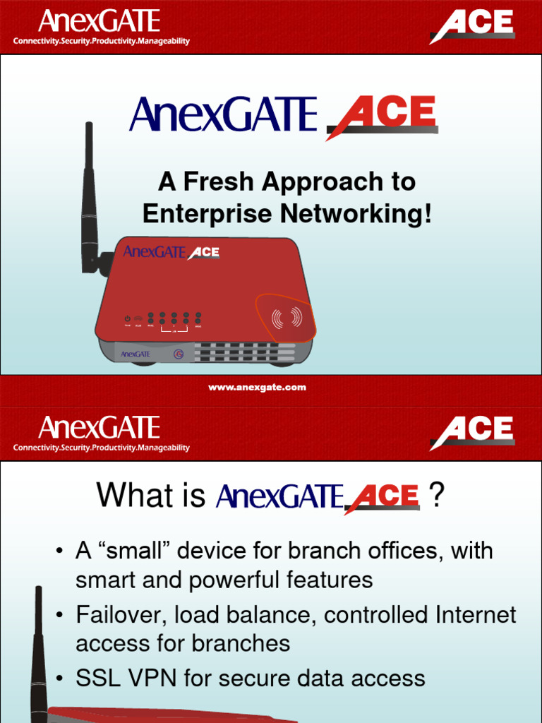 AnexGATE ACE Product Presentation | PDF | Computer Network | Virtual ...