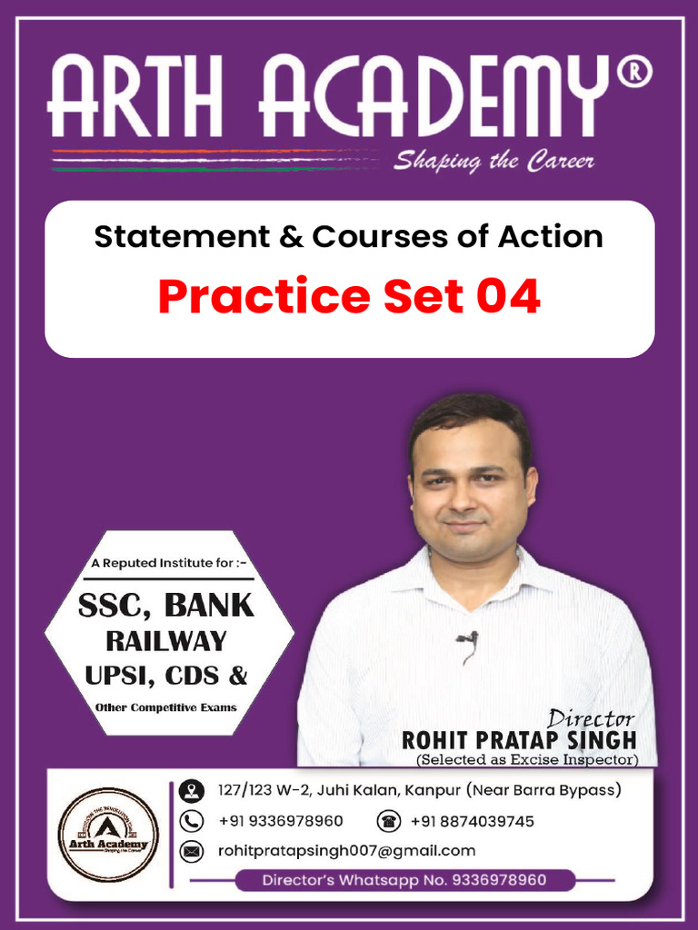 Statement & Courses of Action Practice Set 04 | PDF