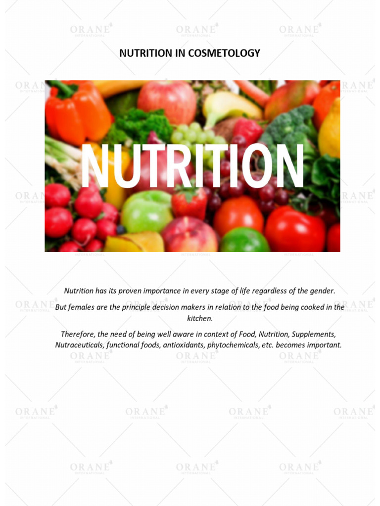 Nutrition's Role in Cosmetology | PDF | Carbohydrates | Lipid