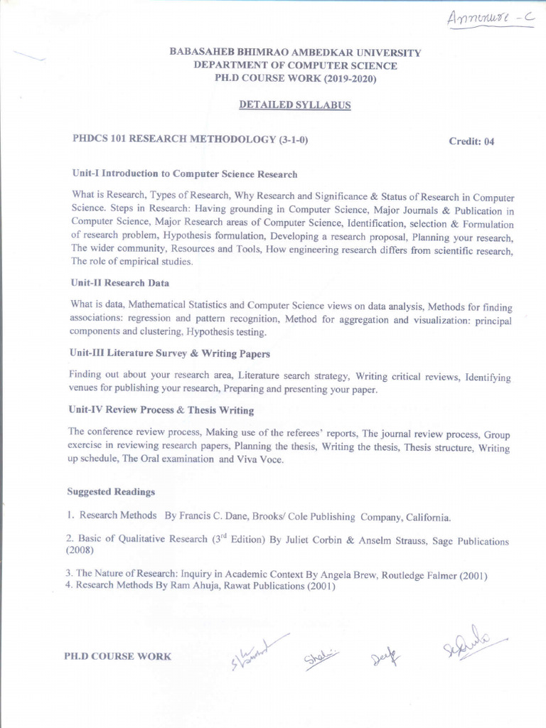 PHD Course Work Syllabus | PDF | Plagiarism | Open Access