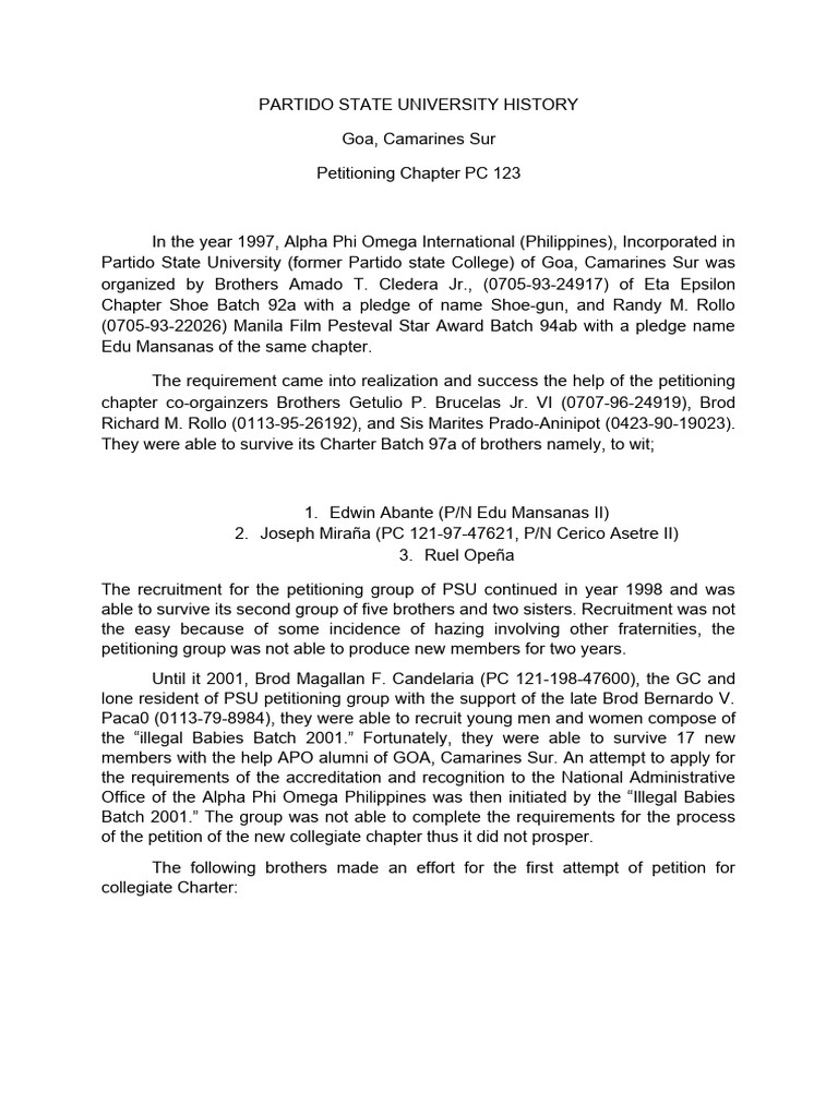 Partido State University History | PDF | Fraternities And Sororities ...
