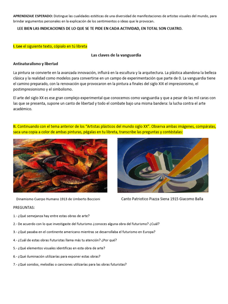 8o ACTIVIDAD DE segundo grado | PDF | Surrealismo | Arte abstracto