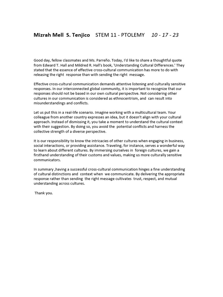 Mizrah Mell S. Tenjico STEM 11 - PTOLEMY 10 - 17 - 23 | PDF