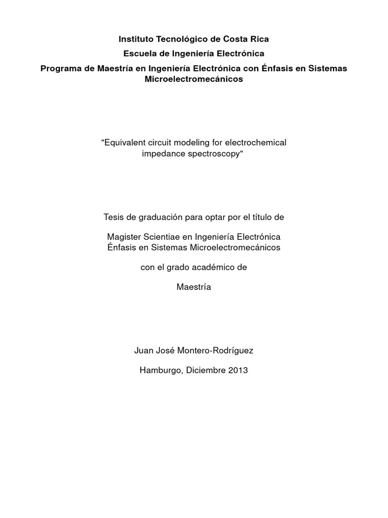 Equivalent Circuit Modeling Electrochemical Impedance Pdf Electrónica Ingeniería