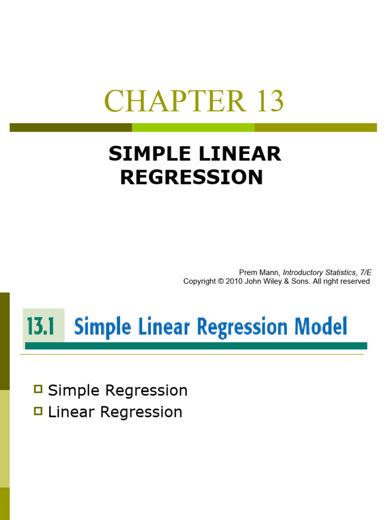 CH 13 | PDF | Errors And Residuals | Linear Regression