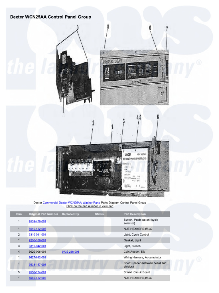 Dexter-WCN25AA-Control-Panel-Group | PDF