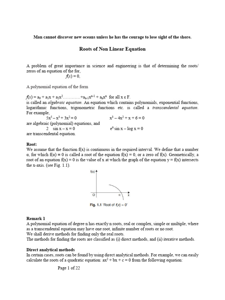 Methods for Finding Roots of Equations | PDF | Zero Of A Function ...