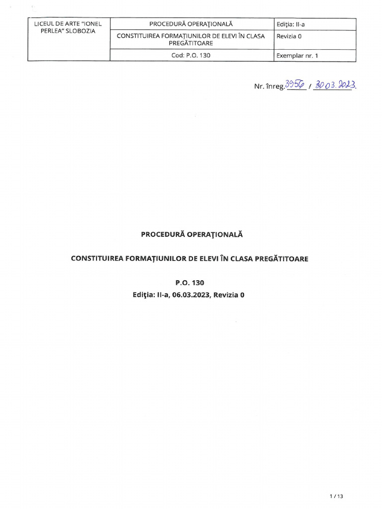 Procedura Constituire Formatiuni | PDF