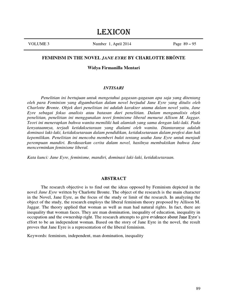 Feminism in Jane Eyre Analysis | PDF | Jane Eyre | Charlotte Brontë