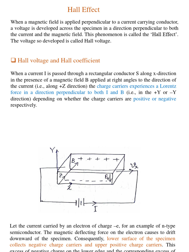 Hall Effect | PDF | Electric Charge | Electromagnetism