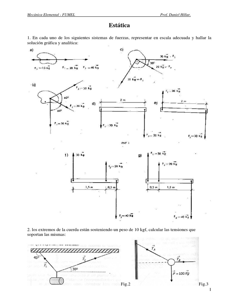Practica 0 Repaso 2 Estática | PDF
