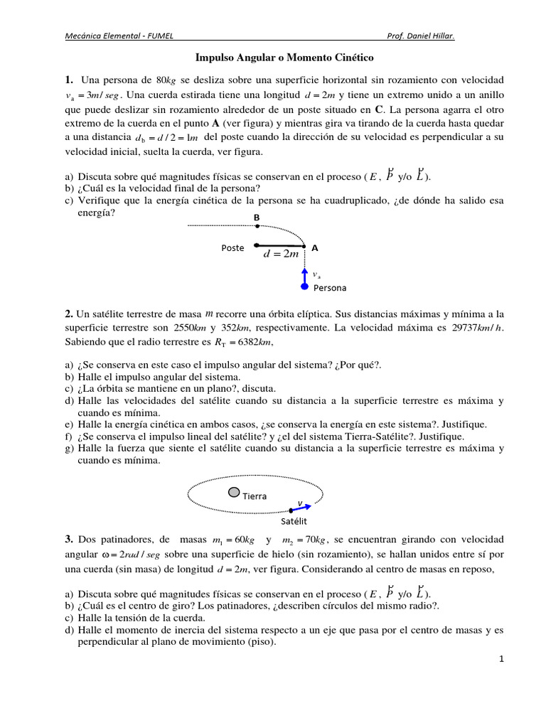 Practica 3 Impulso L | PDF | Momento angular | Rotación