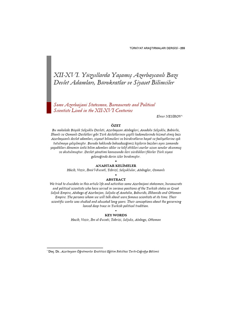 XII XVI Yuzyillarda Yasamis Azerbaycanli | PDF