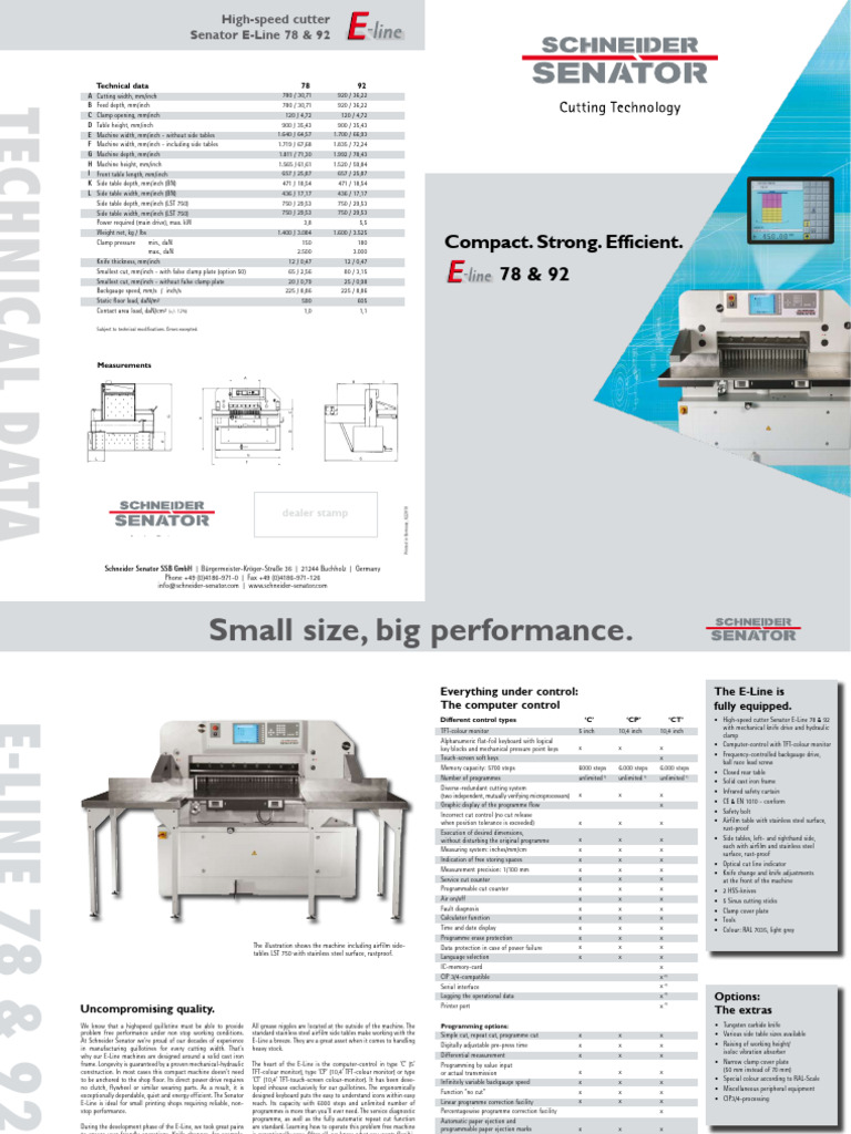 Schneider Senator E-Line 92 | PDF | Computing | Manufactured Goods