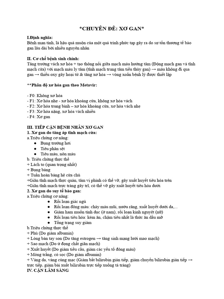- CHUYÊN ĐỀ - XƠ GAN - | PDF
