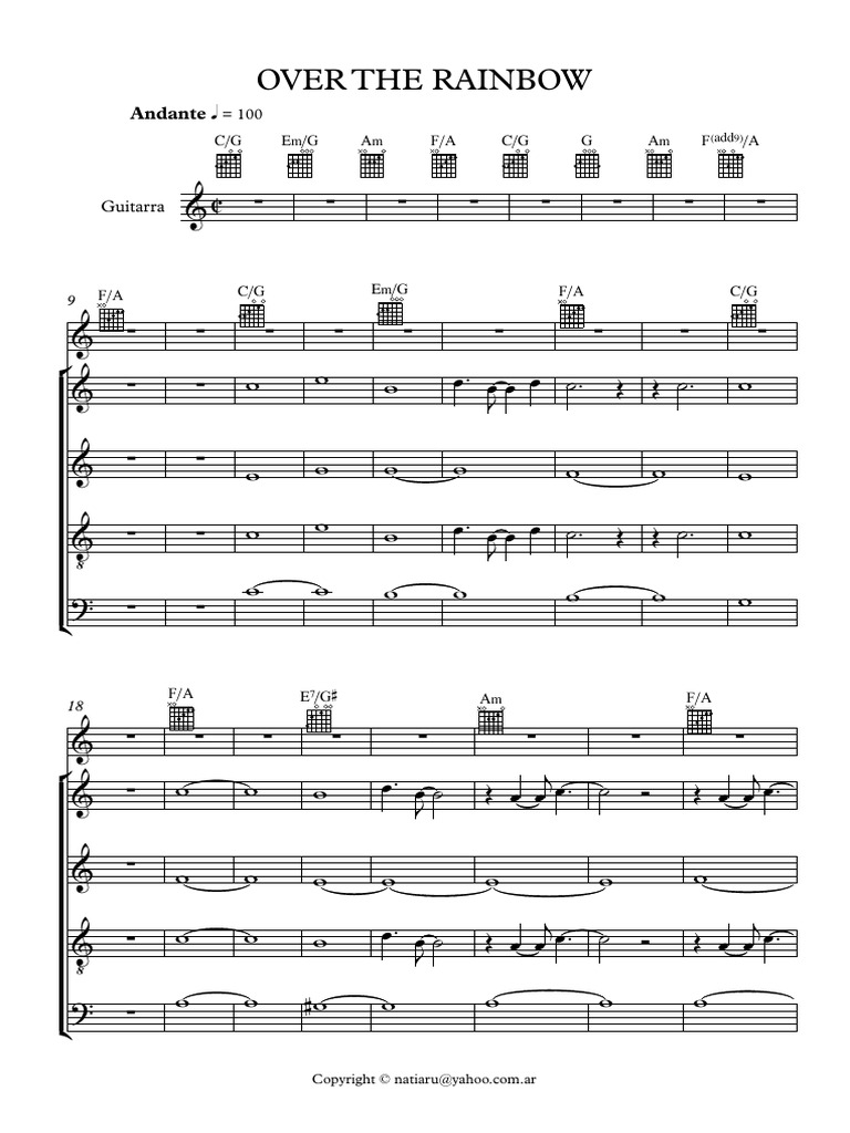 Over The Rainbow Con Cifrado | PDF