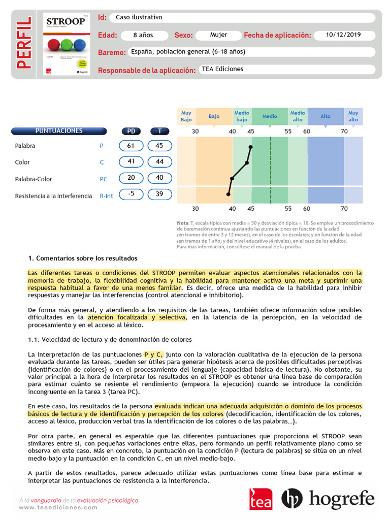 Stroop Ejemplo Ilustrativo Unlocked | PDF | Atención | Conceptos ...