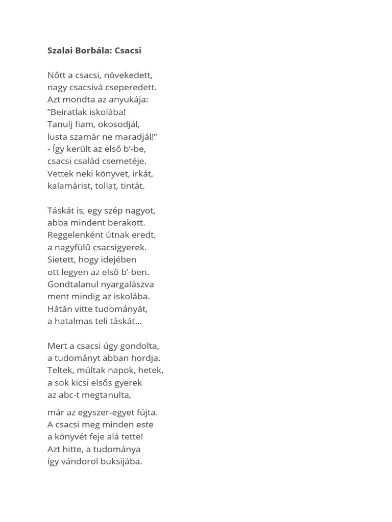 Versek Gyujtemenye Alsos Versmondo Versenyre | PDF