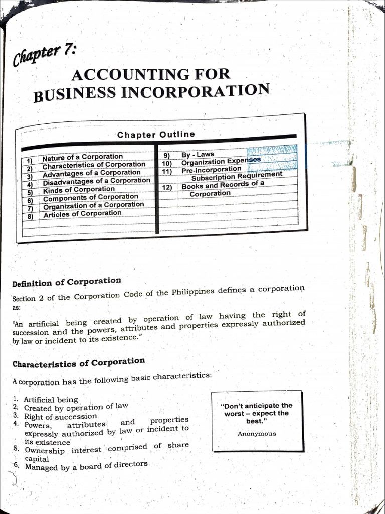 Chapter-7-Accounting-for-Business-Incorporation | PDF