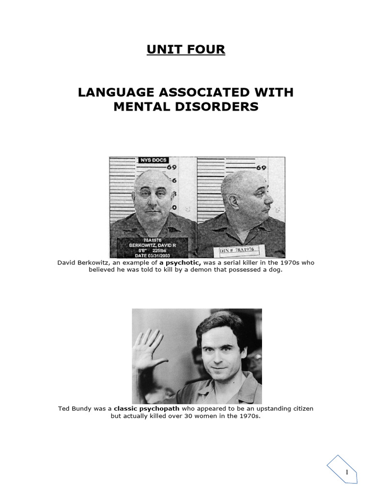 Unit Four Answers | PDF | Psychopathy | Psychosis
