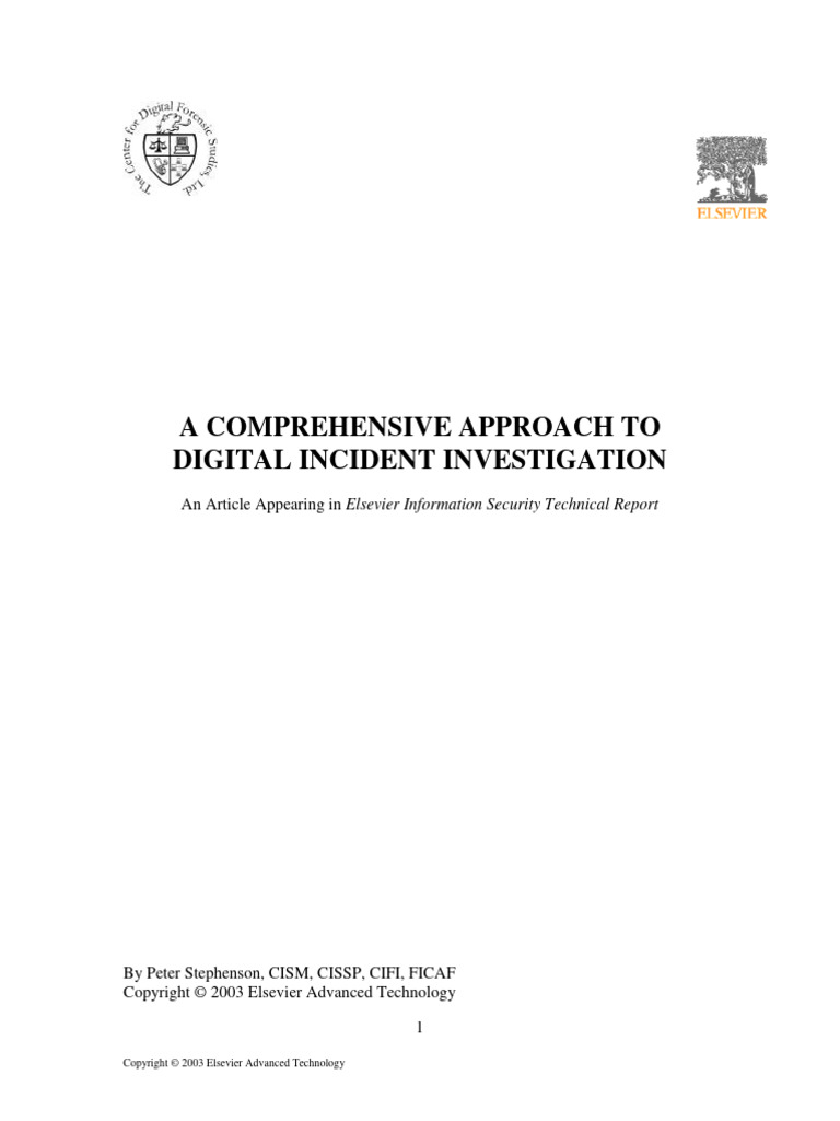 Comprehensive Approach To Digital Investigation | PDF | Digital ...