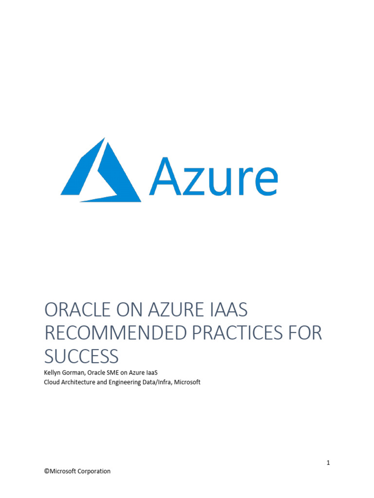 Oracle On Azure Whitepaper | PDF | Cloud Computing | Microsoft Azure