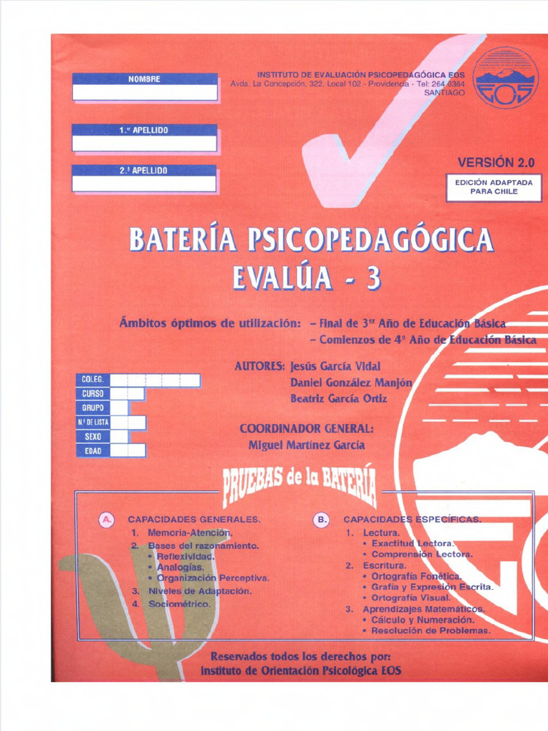 Dokumen - Tips Cuadernillo Evalua 3 | PDF