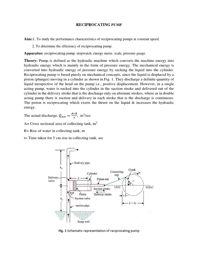 10 Reciprocating Pump | PDF | Pump | Applied And Interdisciplinary Physics