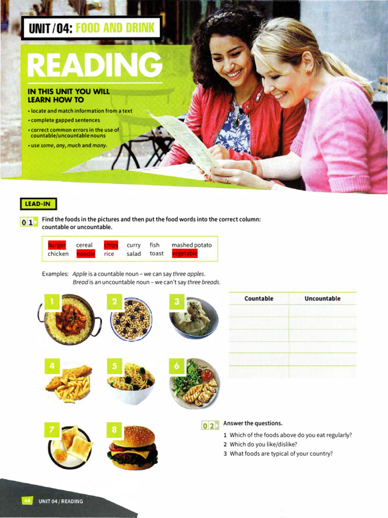 Mind1 - Unit 4 - Reading | PDF | Meal | Lunch