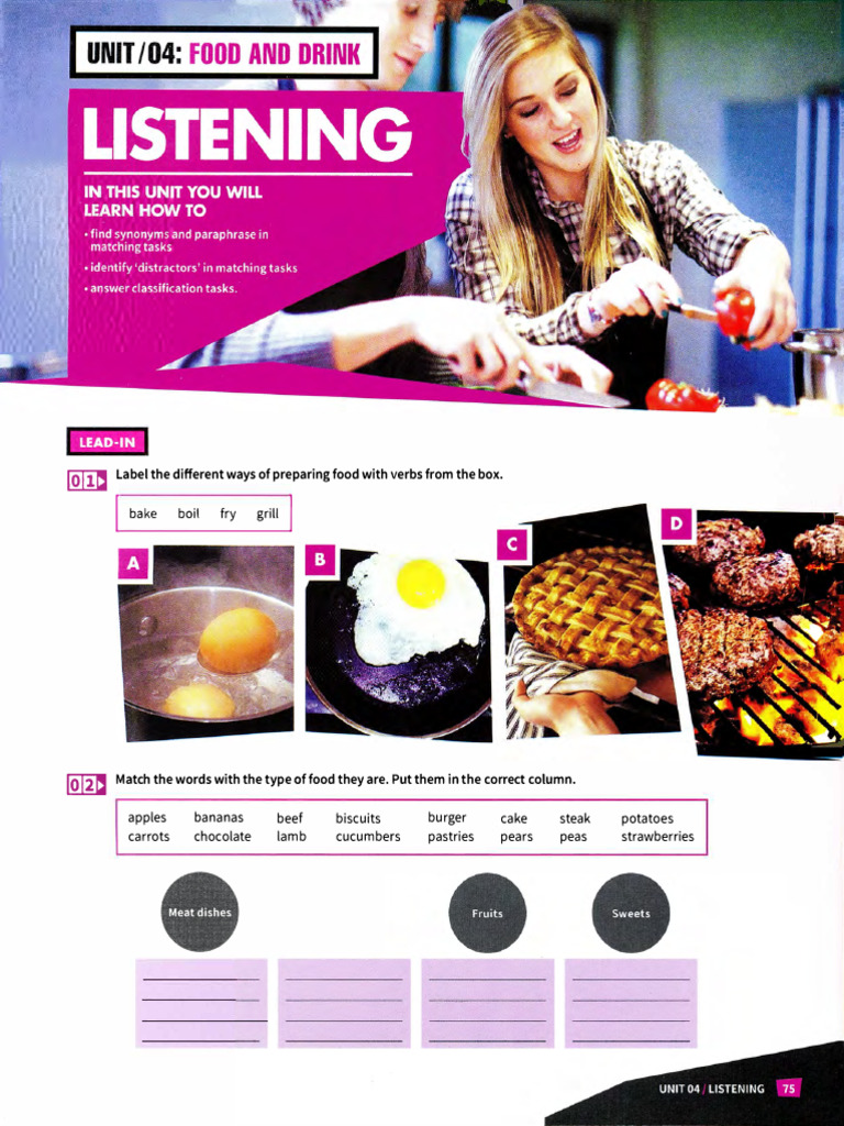 Mind 1 - Unit 4 - Listening | PDF | European Cuisine | Foods