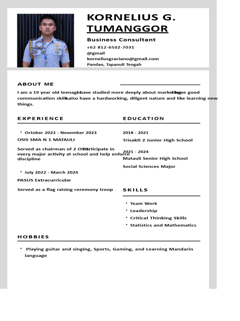 Salinan Dari Putih Minimalis Profesional CV Tim Sosial Media Resume 1 | PDF