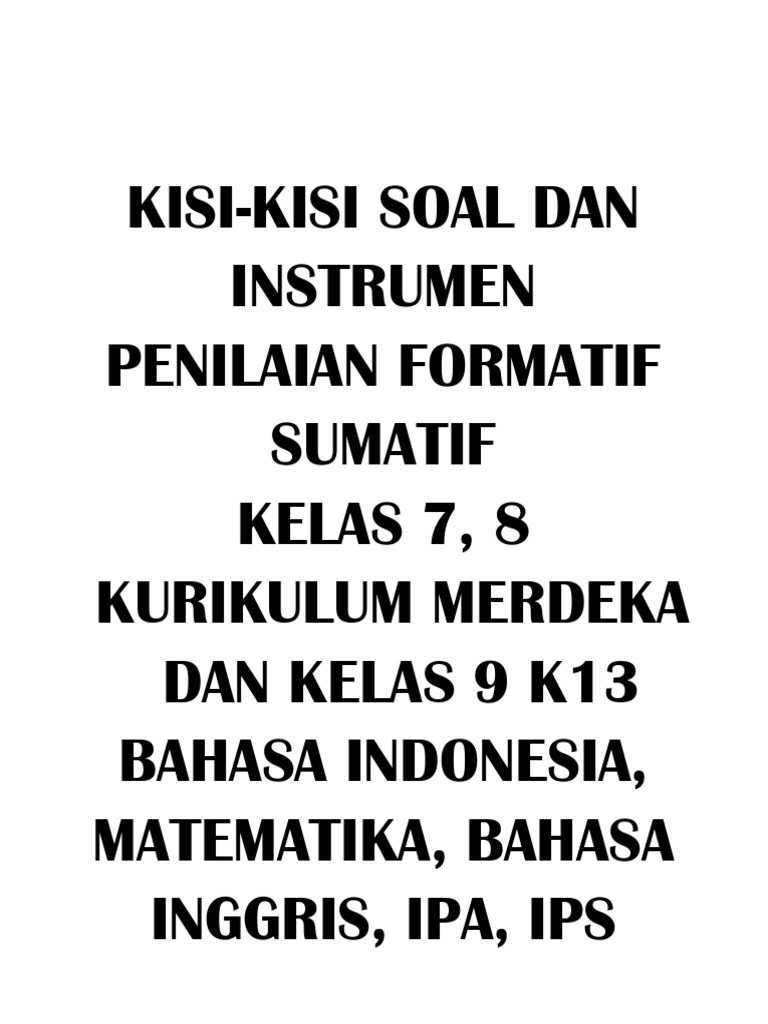 Kisi Kisi Soal Semester SMP | PDF