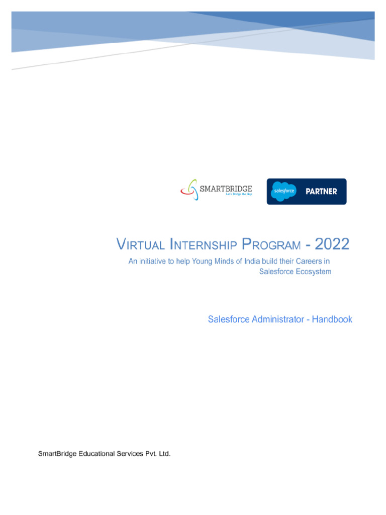 Salesforce Virtual Internship Admin Track HandBook Final | Download Free PDF | Cloud Computing ...