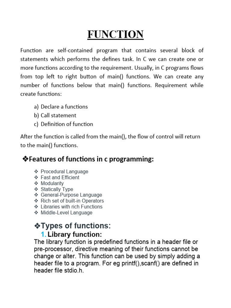 Function | PDF | Pointer (Computer Programming) | Computer File