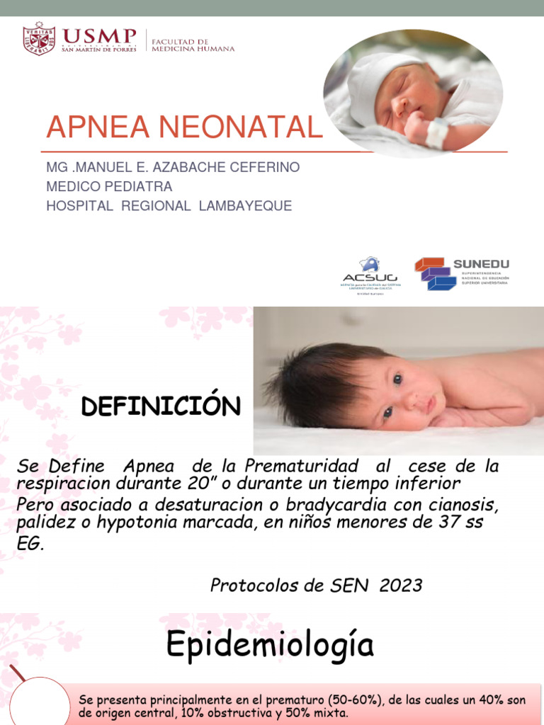 Clase Apnea Neonatal 25082023 | PDF | Apnea | Medicina