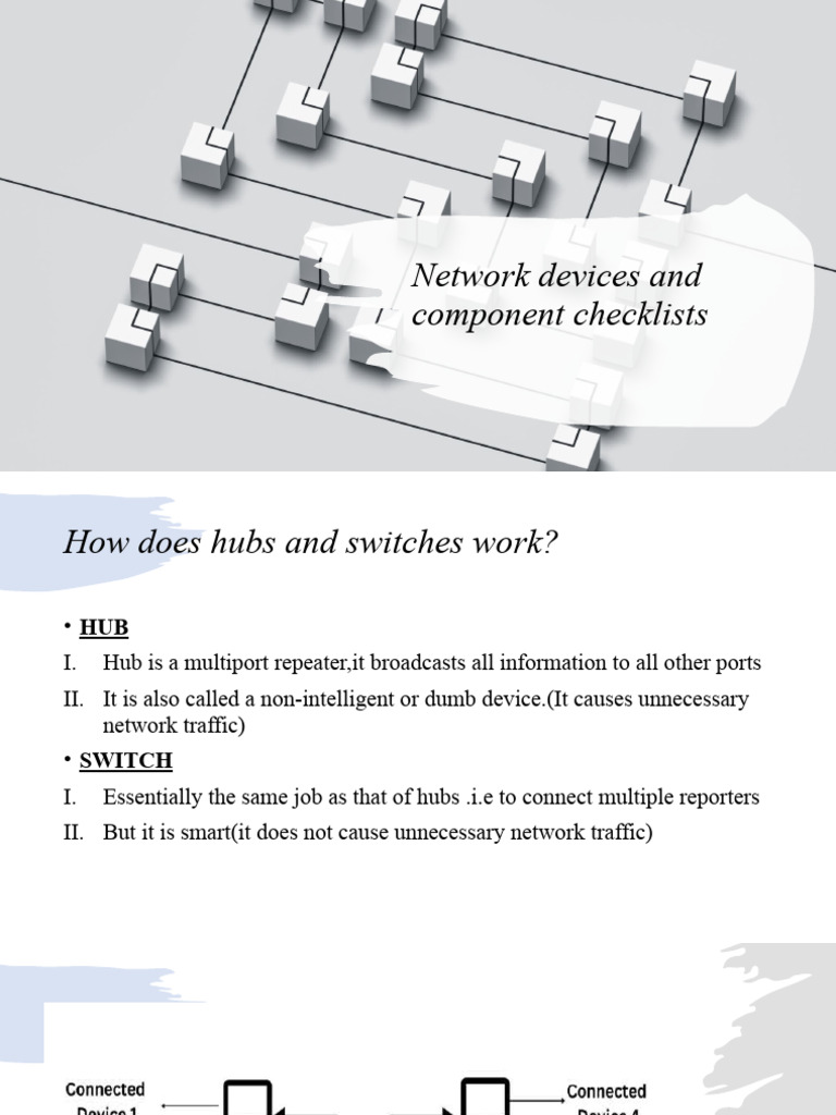 Network Devices and Component Checklists Grade 12 | PDF | Computer Network | Network Switch
