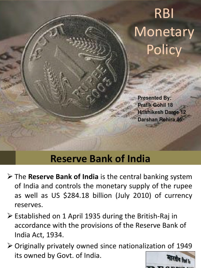 Monetary Policy & Its Impact | PDF | Reserve Bank Of India | Monetary ...