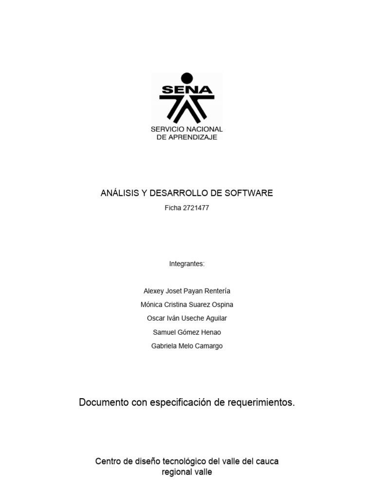 Documento Con Especificacion de Requisitos | PDF | Usuario (informática) | Software