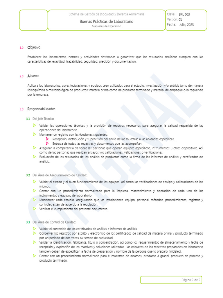 BPL 003 Manual Buenas Practicas de Laboratorio | PDF | Laboratorios | Calidad (comercial)