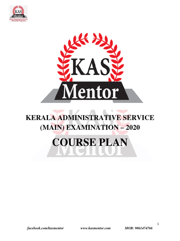 Kas Mains Course Plan | PDF | Economy Of India | Kerala