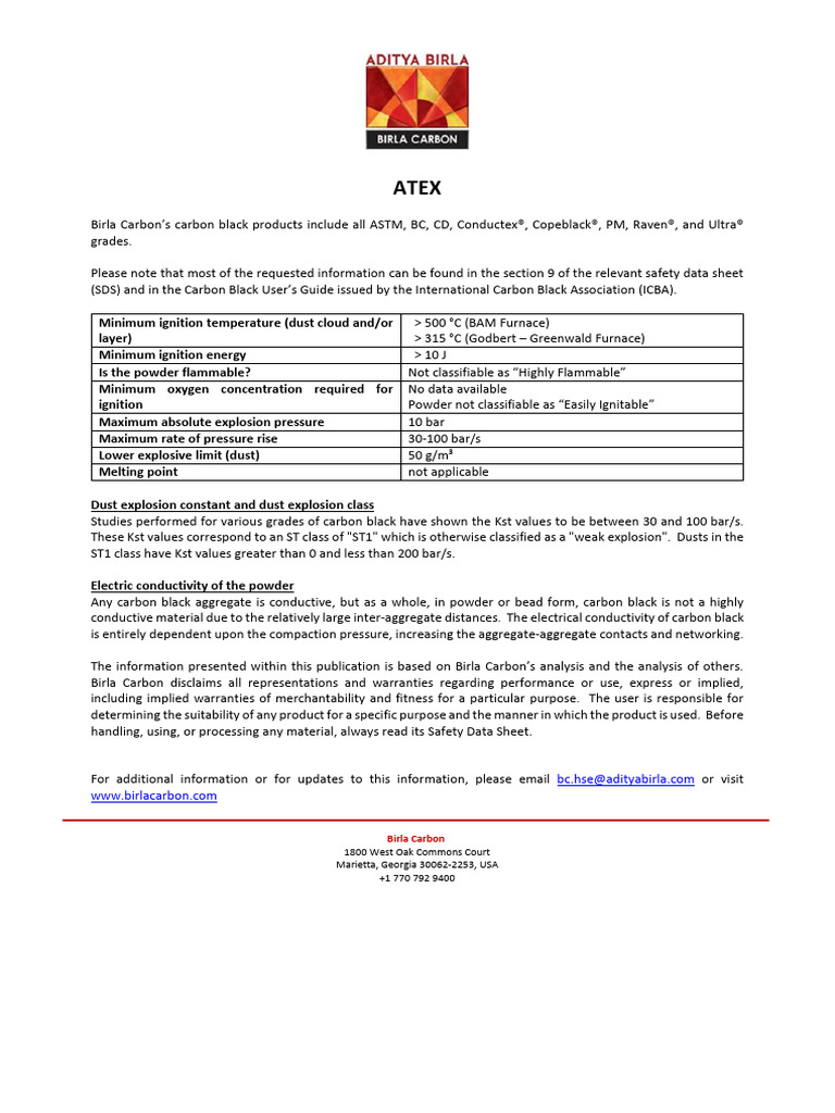 ATEX Carbon Black | PDF | Carbon | Combustion