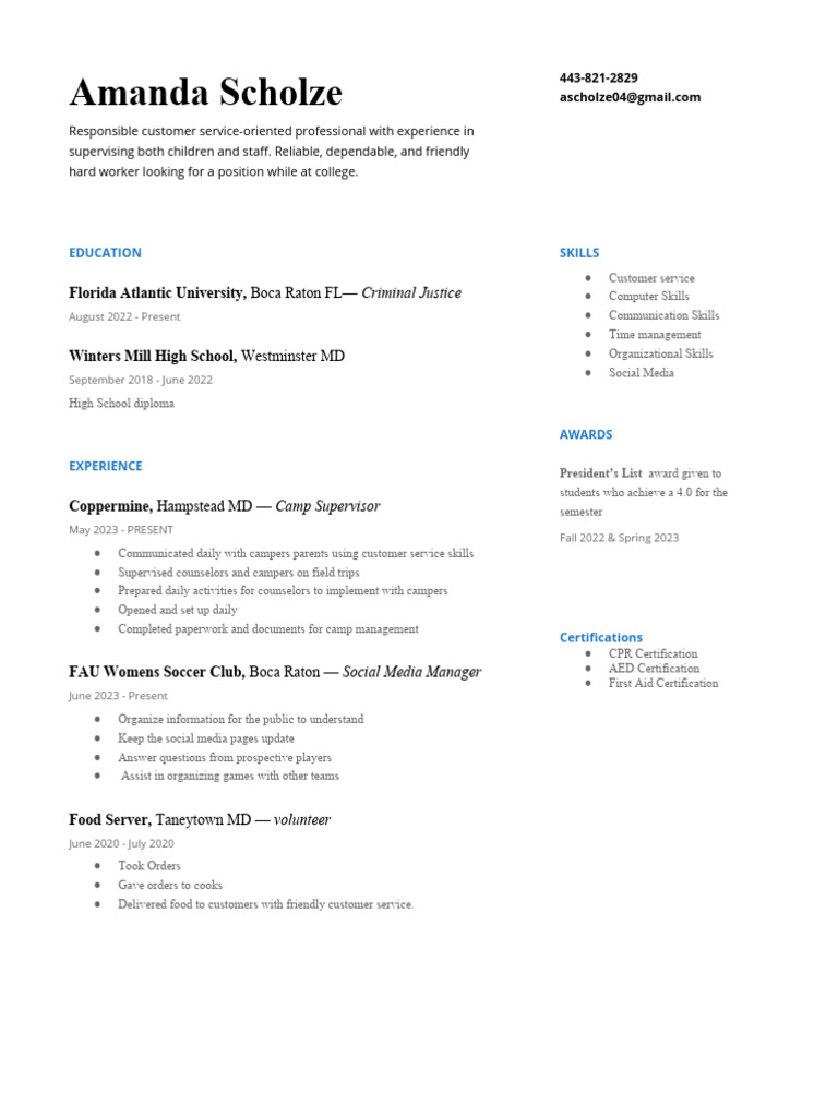 Resume Final | PDF