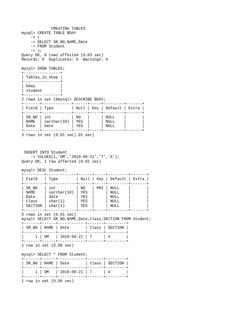 Document | PDF | Cybernetics | Sql