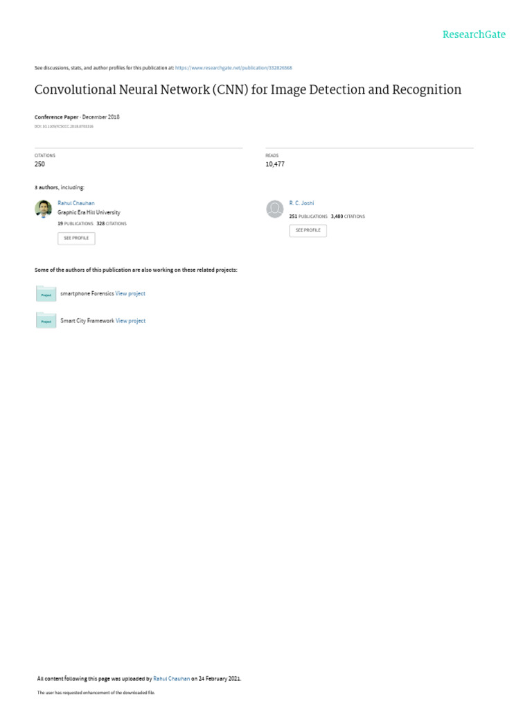 Convolutional Neural Network (CNN) For Image Detection and Recognition ...
