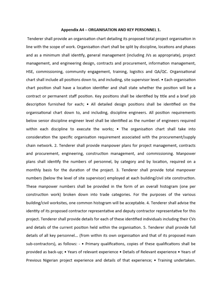 Key Personnel Organization Chart | PDF | Procurement | Business